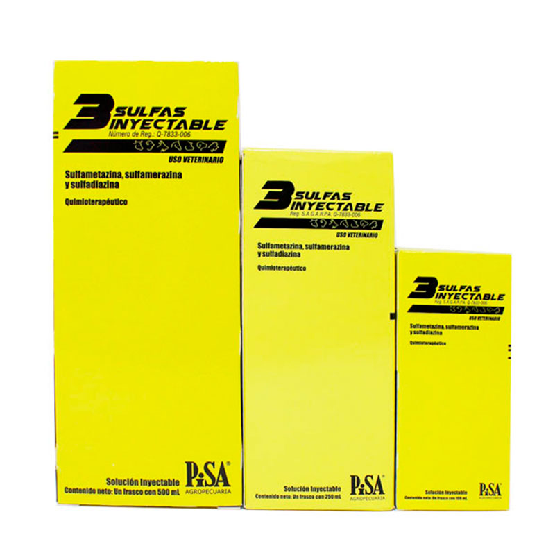 3 Sulfas® Inyectable | Sulfametazina, Sulfamerazina y Sulfadiazina | Tienda
